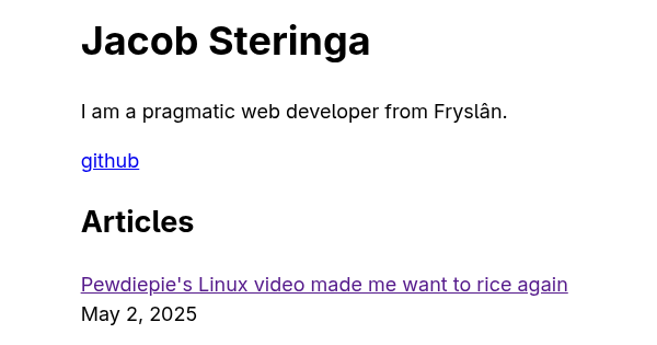 Jacob Steringa, full stack web developer